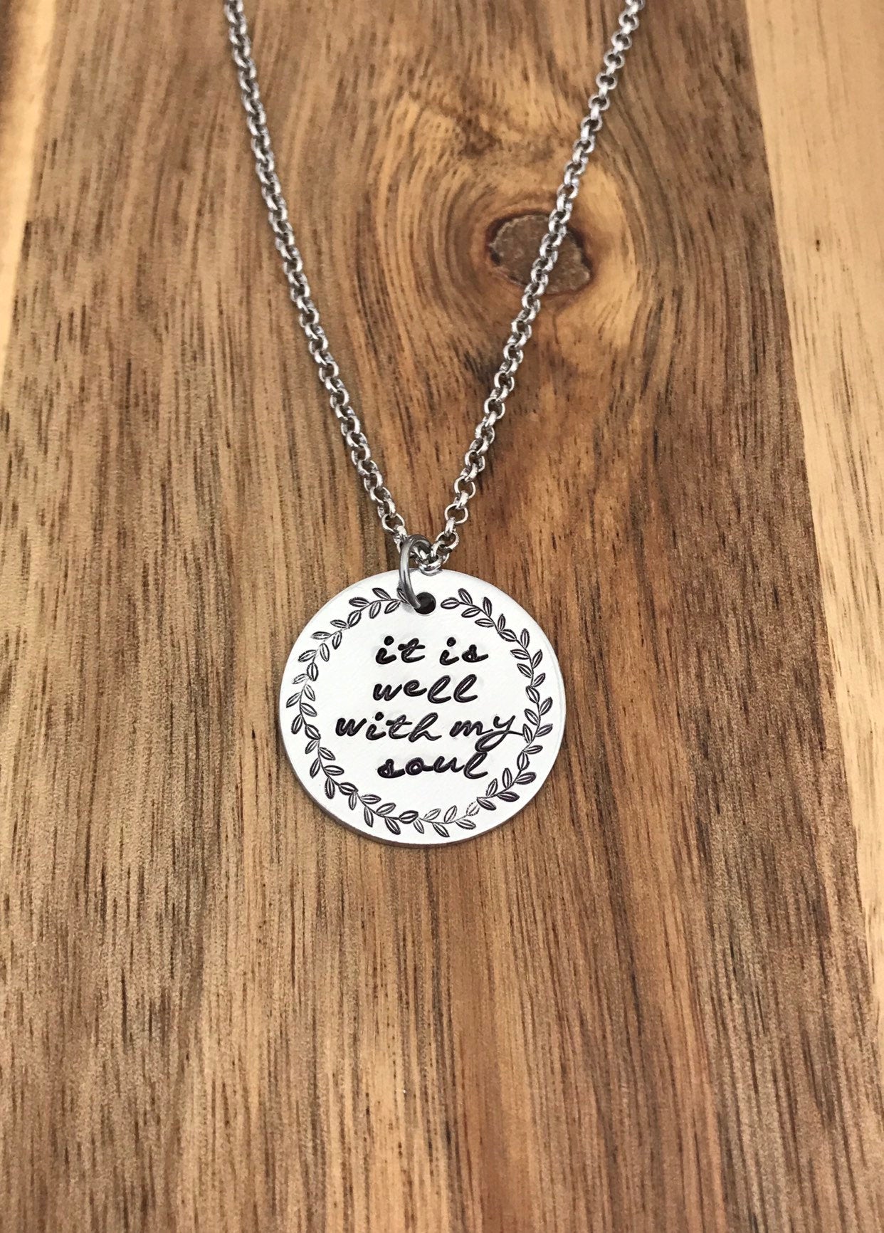 It Is Well With My Soul Necklace Christian Jewelry Church Hymn Gift Cu Sassco Designs