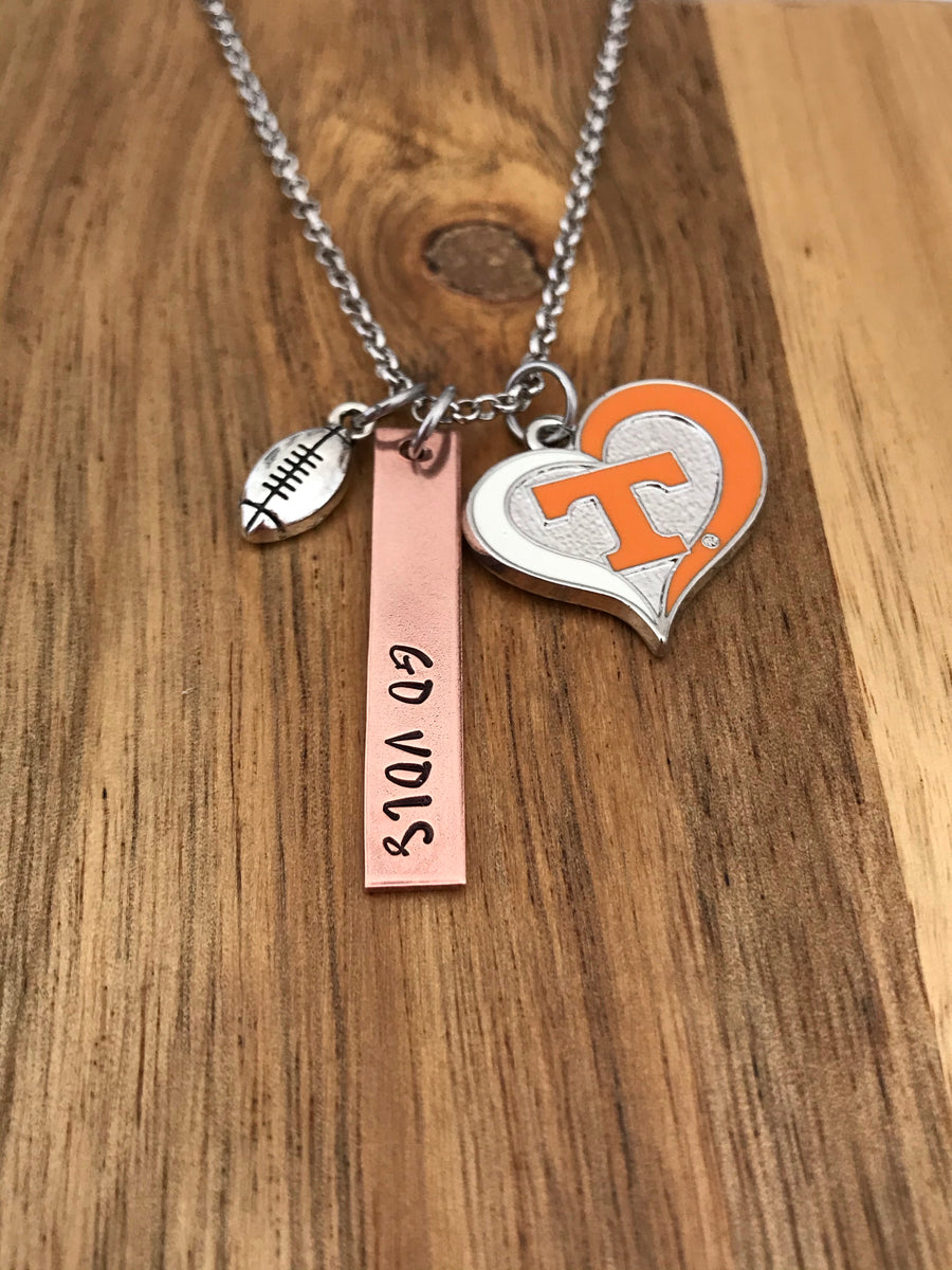 Tennessee Vols Handstamped Necklace – Sassco Designs